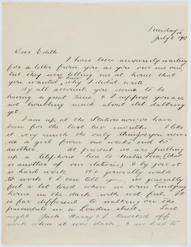 Letter to EMC written by her brother Frank Collier, 6 July 1913. - Te ...